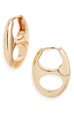 OPEN EDIT Pop Top Huggie Earrings - Gold