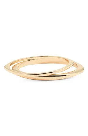 OPEN EDIT Set Of Two Pointed Oval Bangles - Gold