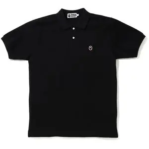 A BATHING APE Ape Head One Point Polo Shirt - Black