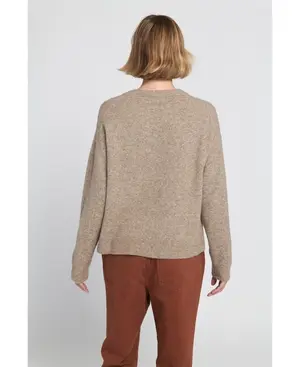 ELLE COLLECTION Pearl-trimmed Crewneck Sweater