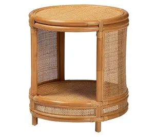 BALI & PARI Louis Natural Rattan 2-tier End Tab Le - One-color