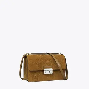 Tory Burch T Monogram Suede Shoulder Bag