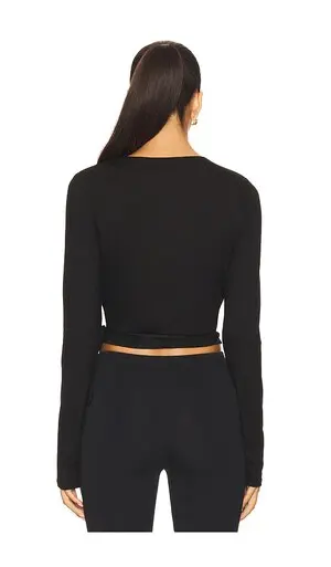 Superdown Charlie Wrap Top Long Sleeve V-neck Jersey