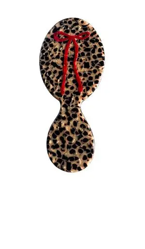 SOLAR ECLIPSE Hand-painted Compact Bow 2-1 Perfect Daily Brush - Leopard
