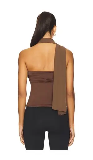 ALL THE WAYS Nataline Top With Scarf - Brown