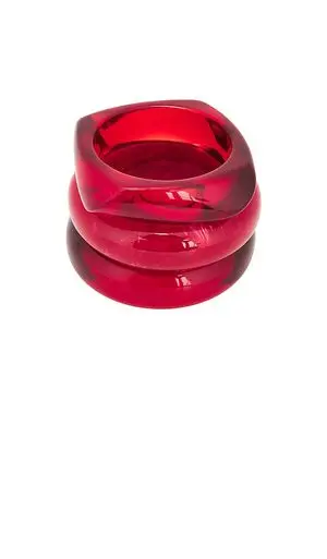 LUV AJ The Formentera Bangle Set - Red