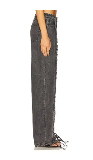 ROTATE BY BIRGER CHRISTENSEN Denim Lace-up Leg Pants