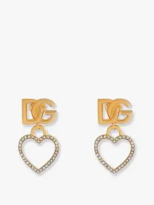 Dolce & Gabbana Metal Earrings With Rhinestones - Gold