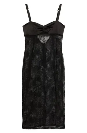 ARTLESS FOREVER Mixed Media Lace Midi Dress - Black
