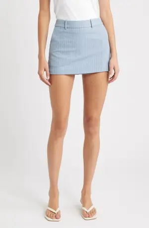 ARTLESS FOREVER Stretchy Tailored Skort - Light Blue Stripe