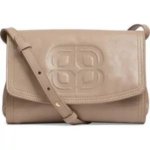 LK BENNETT Embossed Leather Crossbody Bag - Taupe