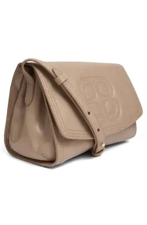 LK BENNETT Embossed Leather Crossbody Bag - Taupe
