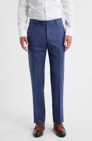 Zanella Parker Stretch Wool Trousers - Blue