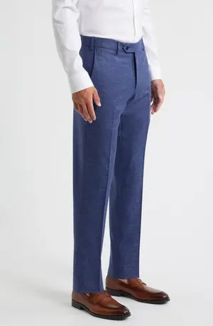 Zanella Parker Stretch Wool Trousers - Blue