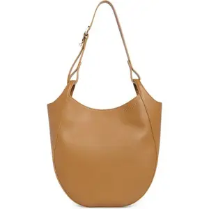 Longchamp Le Foulonne Leather Hobo Bag - Pecan