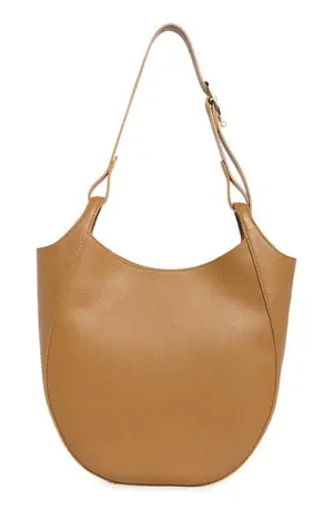 Longchamp Le Foulonne Leather Hobo Bag - Pecan