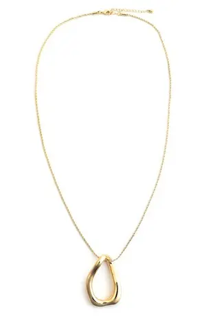 PANACEA Circle Pendant Rope Chain Necklace
