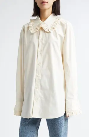 TANNER FLETCHER Pippa Ruffle Button-up Shirt