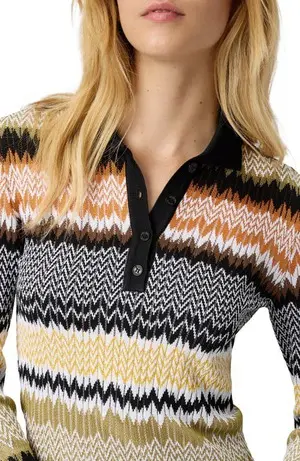 Missoni Long-sleeve Polo With Chevron Pattern