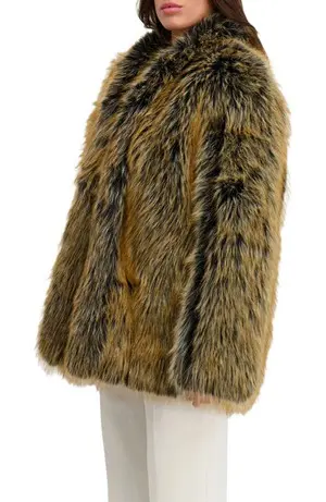 LYLA GRANT Faux Fox Jacket - Cross
