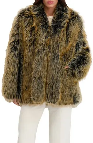LYLA GRANT Faux Fox Jacket - Cross