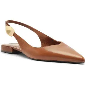 AREZZO Farrah Pointed Toe Slingback Flat - Warm Caramel
