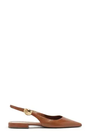 AREZZO Farrah Pointed Toe Slingback Flat - Warm Caramel
