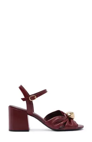 AREZZO Flora Ankle Strap Sandal - Wine Berry