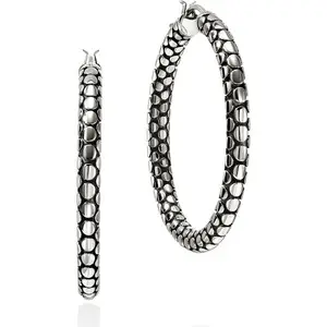John Hardy Dot Hoop Earrings - Silver