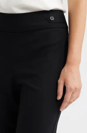 Anne Klein Side Tab Pull-on Straight Leg Trousers