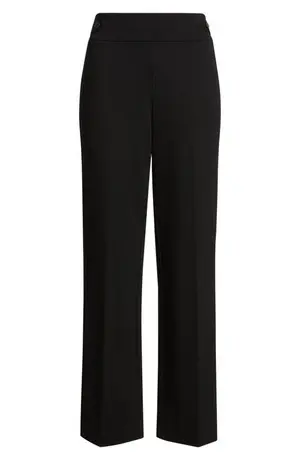 Anne Klein Side Tab Pull-on Straight Leg Trousers