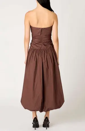 NIA Freya Strapless Dress - Chocolate