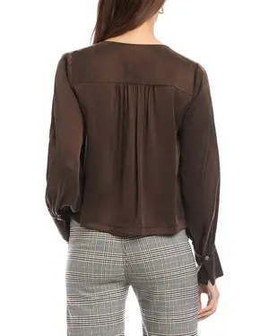 Fifteen Twenty Kayla Tie Front Blouse - Brown