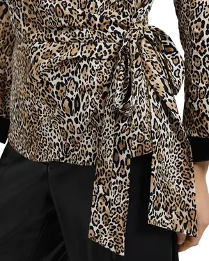 Foxcroft Salina Animal Print Blouse - Brown Multi