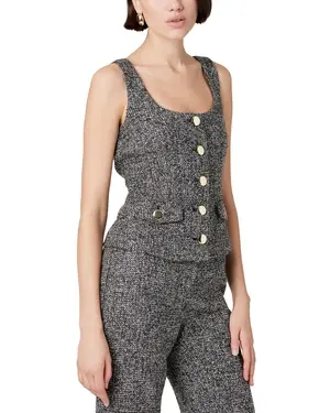 TOCCIN Georgia Scoop Neck Vest - Charcoal Multi