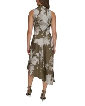 Donna Karan New York Satin Floral Dress