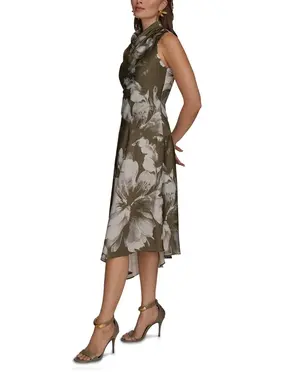 Donna Karan New York Satin Floral Dress