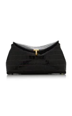 TOTEME T-Lock Clutch Brown