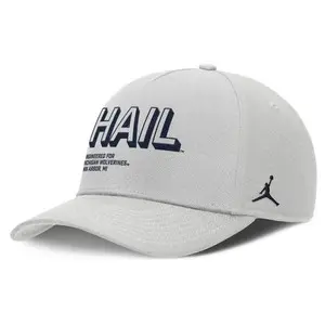 JORDAN BRAND Michigan Wolverines 2025 Sideline Dust Pinched Rise Adjustable Hat - Gray