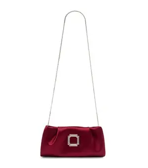 MALONE SOULIERS Satin Vittoria Soft Clutch - Red
