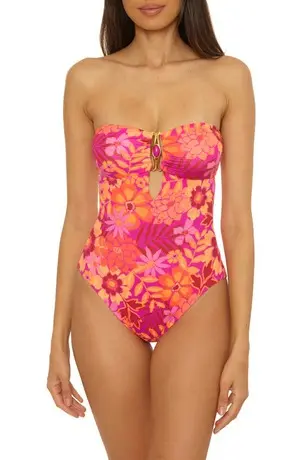BECCA By Rebecca Virtue Copacabana Bandeau One-piece Swimsuit - Pink Multi