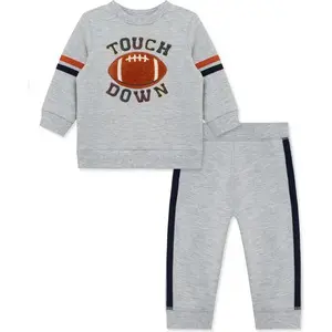 LITTLE ME Football Sweatshirt And Sweatpants Set - Heather Gray