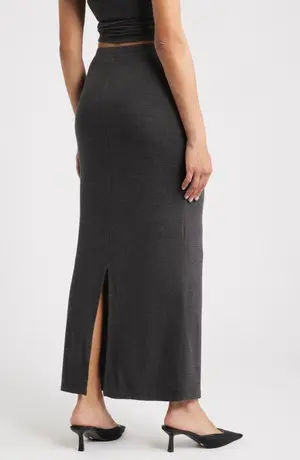 ARTLESS FOREVER Eloise Back Slit Maxi Skirt - Charcoal