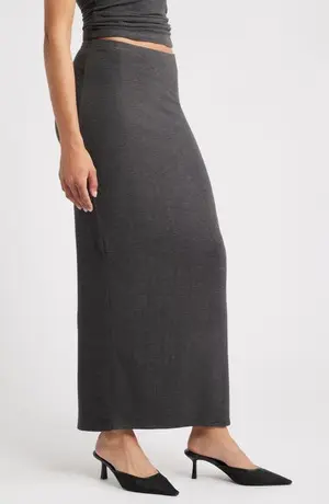 ARTLESS FOREVER Eloise Back Slit Maxi Skirt - Charcoal