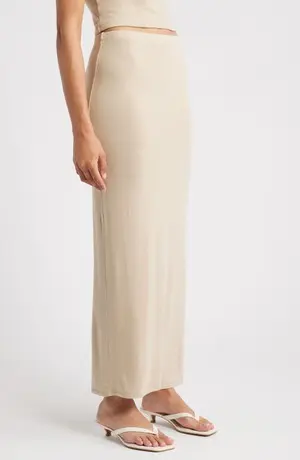 ARTLESS FOREVER Eloise Back Slit Maxi Skirt - Sand