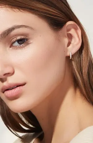 ANA LUISA Suzanne Medium Cubic Zirconia Huggie Hoop Earrings