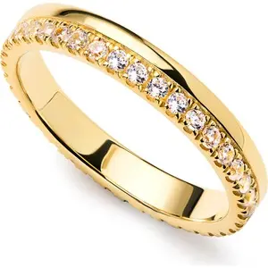 ANA LUISA Celine Cubic Zirconia Double Band Stackable Ring - Yellow Gold/clear