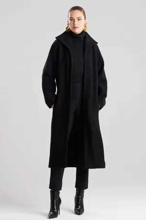 Natori Boiled Wool Stand Collar Coat