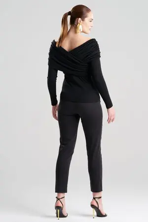 Natori Layering Jersey Rouched Long Sleeve Top
