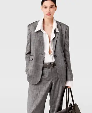 Stella McCartney Single-breasted Pinstripe Jacket - Gray